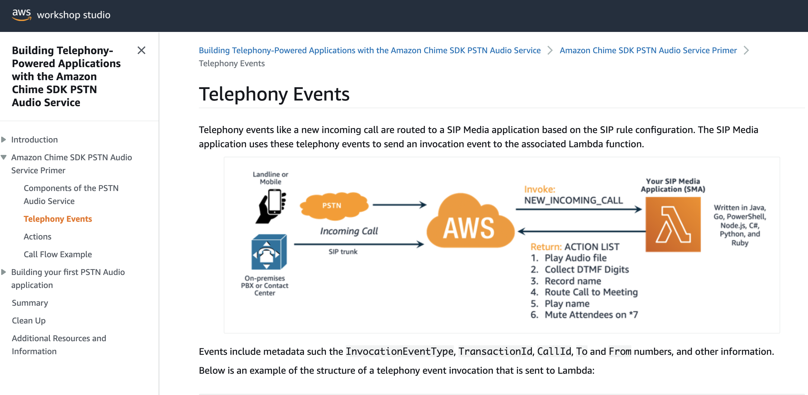 Day 2 - AWS Workshops Building Telephony-Powered Applications - Secframe